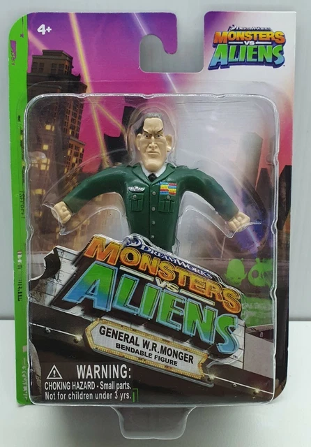 MONSTERS VS ALIENS bendable figure NIB General W R Monger 2009 ...