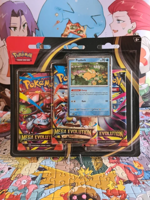 POKÉMON TCG MEGA Evolution Psyduck Triple Blister - Brand New & Factory ...