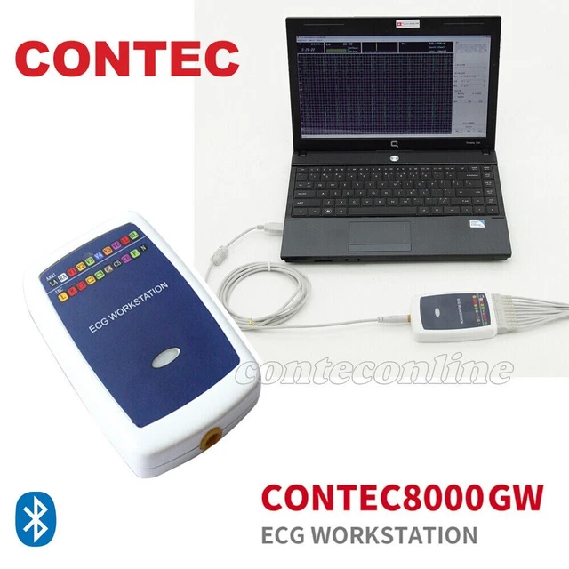 CONTEC8000GW 12-LEAD RESTING ECG/EKG Workstation System PC Software EUR ...