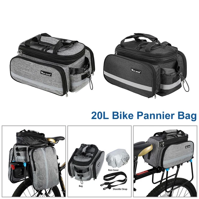 BIKE PANNIER BAG Rear Rack Waterproof Cycling Bicycle Touring Trunk Bag ...