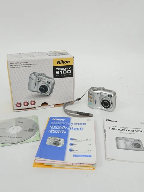 BOXED NIKON COOLPIX 3100 Silver Digital Camera 3.2Mp 3x Zoom Spares ...
