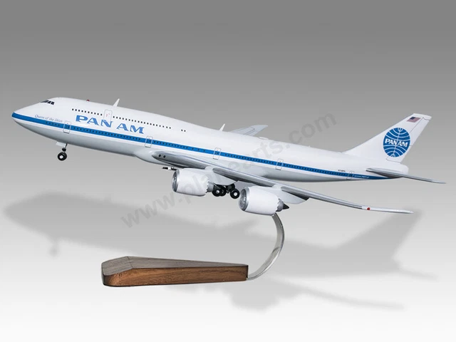 BOEING 747-8 PAN Am (GEAR UP VERSION) Mahogany Wood Handcrafted Display ...