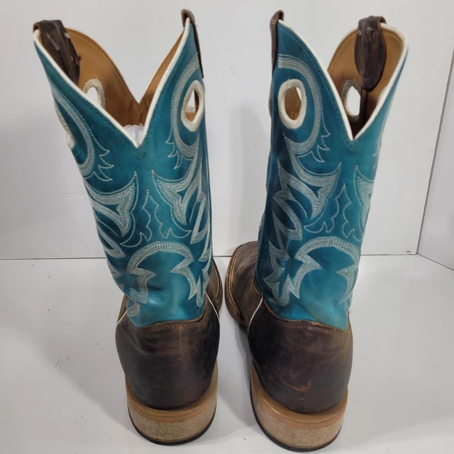 JUSTIN MEN'S BENT Rail Caddo BR742 Western Boots Size 9 EE Brown Blue ...