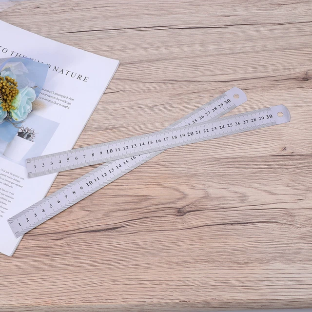 10 PZ RIGHELLO dritto disegno righelli metrici acciaio inossidabile EUR ...