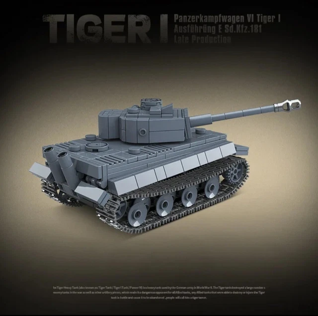 MILITARY WW2 MINI Panzer Tiger I Tank Block World War Building Brick ...