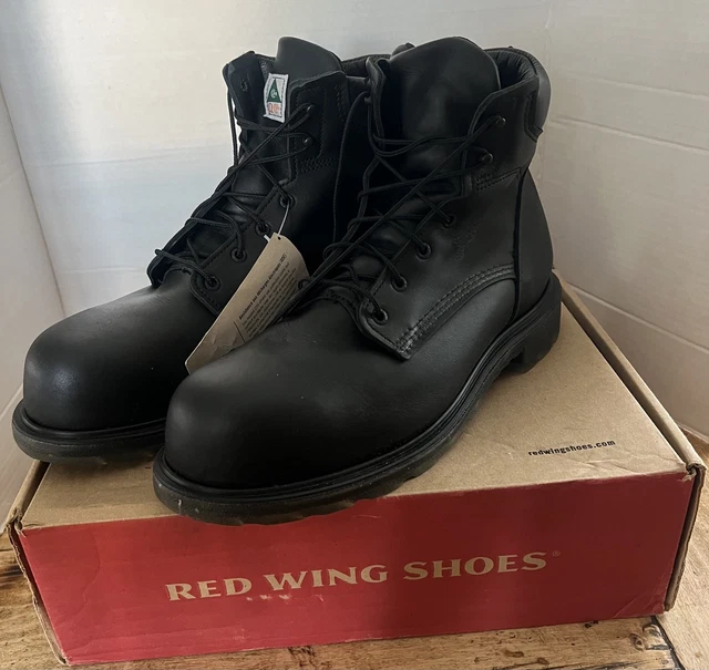 MENS RED WING Work Boots Model 3507 Black Leather Steel Toe Size 14 New ...