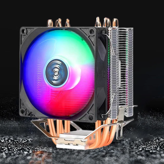 RGB COOLER FAN Colorful Light Effect 9cm Cooling Fan Radiator Mute for ...