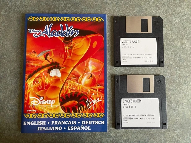 DISNEYS ALADDIN IBM Pc Floppy Disc 3.5" Vintage Computer Game £27.00 ...