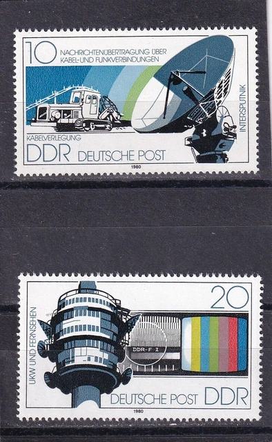 BRIEFMARKEN DDR Nachrichtenübertragung der Deutschen Post MI 2490-91 ...