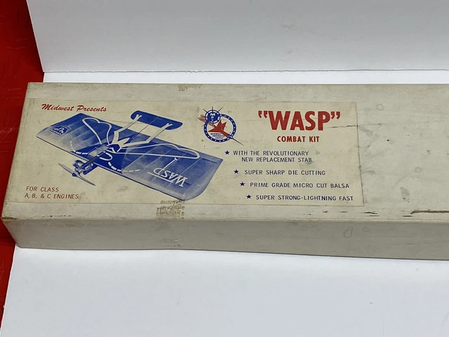 VINTAGE CONTROL LINE model Airplane kit Midwest WASP Combat Stunt ...