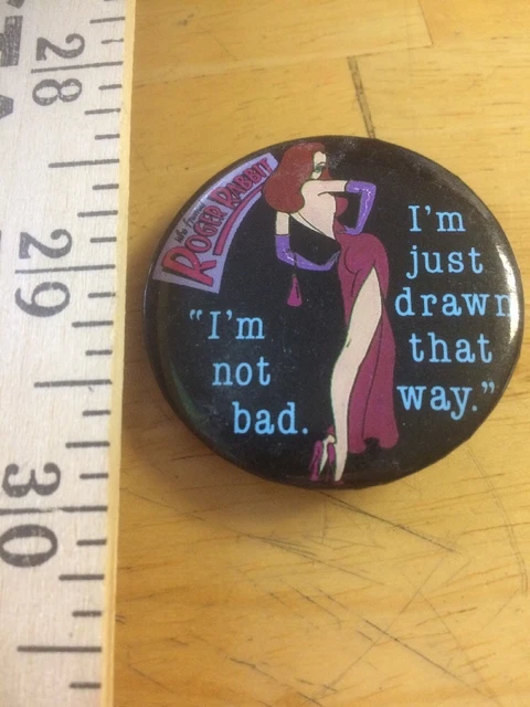 WHO FRAMED ROGER Rabbit Jessica Button Rare HTF Disney Drawn That Way ...