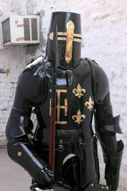 FULLY WEARABLE MEDIEVAL Knight Suit Of Templar Armor Combat Full Body ...