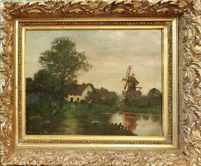 TABLEAU ANCIEN D'ADRIEN ROUSSEAU, école Barbizon, huile sur toile EUR ...