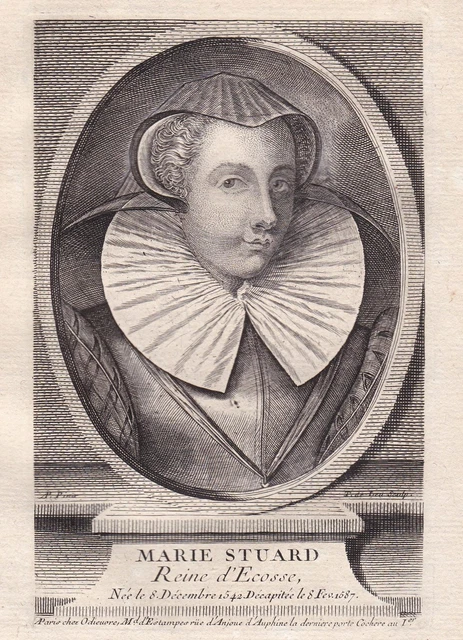 MARY STUART QUEEN of Scots Scotland Königin Portrait Kupferstich ...