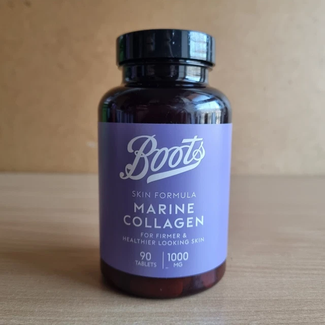 BOOTS SKIN FORMULA Marine Collagen 90 Tablets 1000mg Firmer & Healthier ...