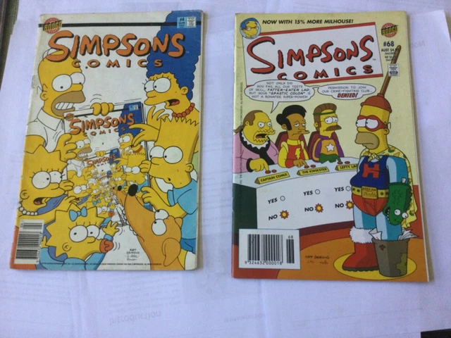 SIMPSONS COMICS ISSUES 4 and 68 including BUSMAN gnarly adventures ...
