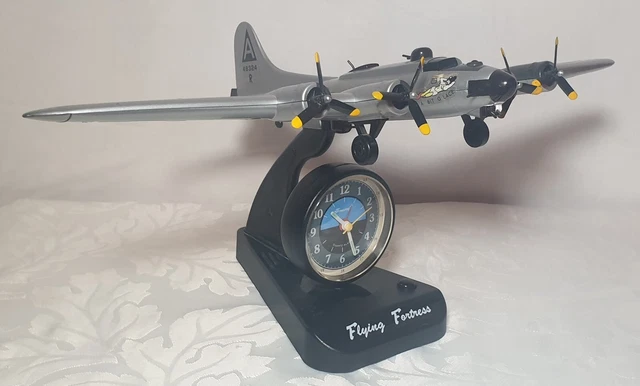 FLYING FORTRESS B-17 Teltime Alarm Aviation Clock Sound & Motion ...