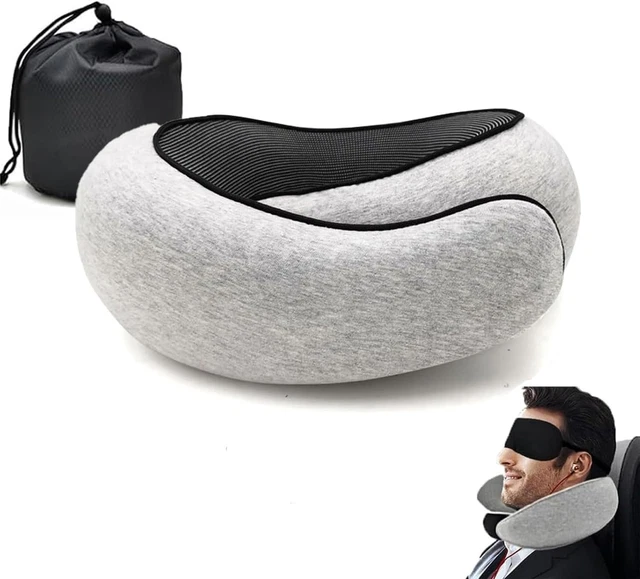 TRAVEL NECK PILLOW, Portable Airplane Travel Pillow, Memory Foam Neck ...