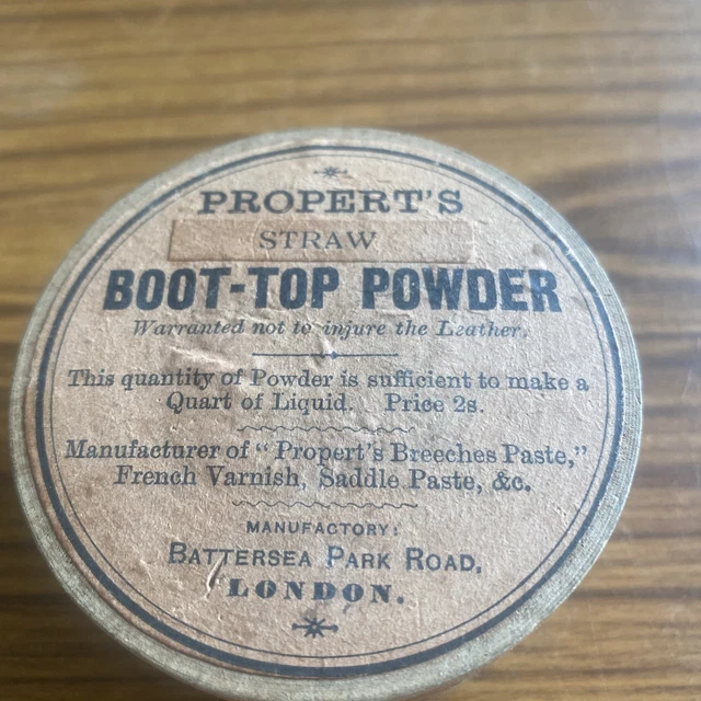 PROPER’S BOOT-TOP POWDER-WOODEN-ANTIQUE-SEALED - 7cm Diameter 3.7cm ...