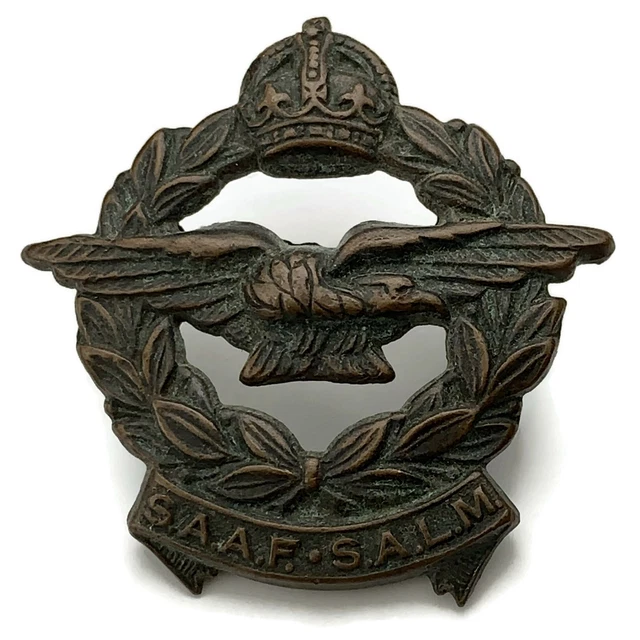 ORIGINAL WW2 SOUTH African Air Force SAAF Africa Corps Cap Badge ...
