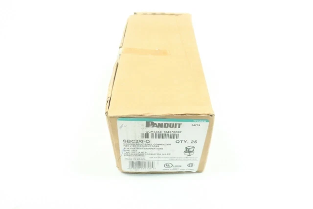 BOX OF 25 Panduit SBC2/0-Q Copper Split Bolt Connector 2/0-14str $969. ...