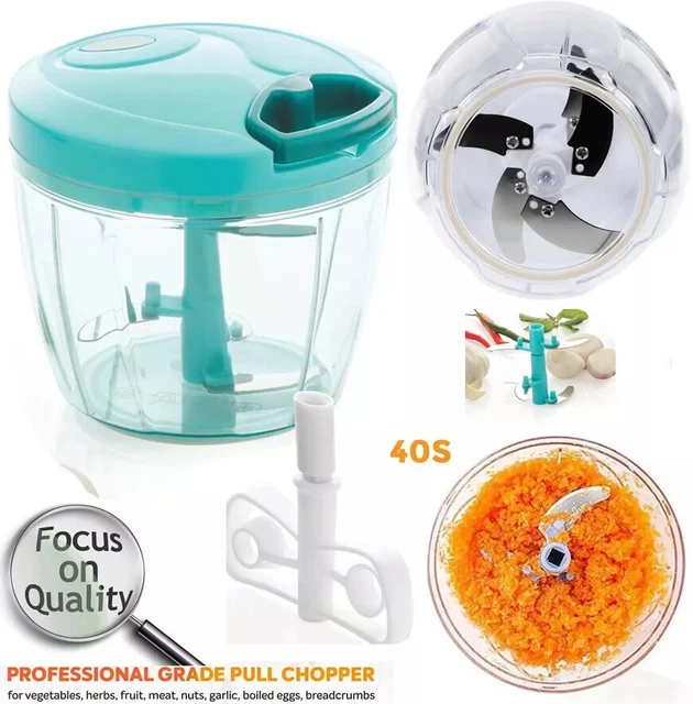 PULL CORD PULLING Food Chopper Manual Vegetable Slicer Hand Blender UK ...