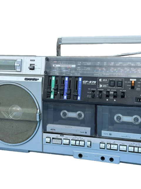 SHARP GF-575 GHETTO Blaster Stereo Cassette 80's Boombox Working (UK Read Below) EUR 300,00 ...