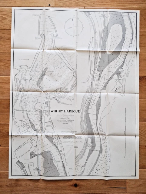 LARGE 1958 MAP of Whitby Harbour, Yorkshire £24.99 - PicClick UK