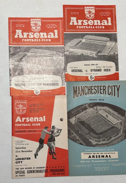 ARSENAL FC - 4 x Programmes from the 60's £1.81 - PicClick UK