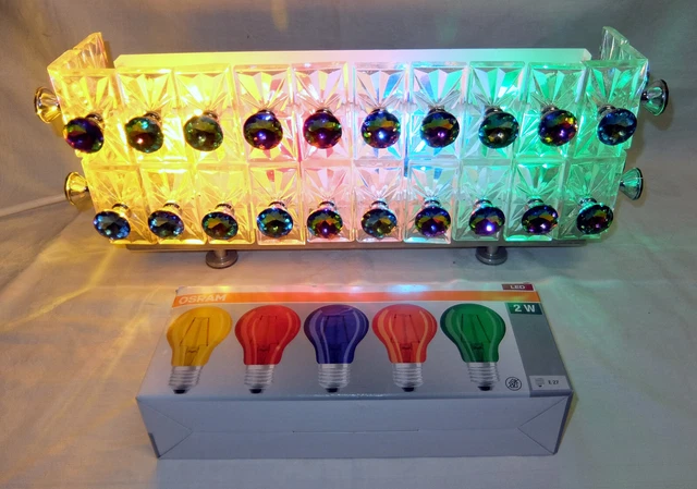 DDR AKA LED Disco Deko Kristall Leuchte Bunt # B EUR 62,50 - PicClick DE