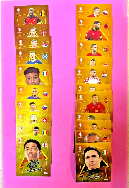 TOPPS UEFA EURO 2024 - COMPLETE GOLD SIGNATURE SET - 21 STAR PLAYERS ...