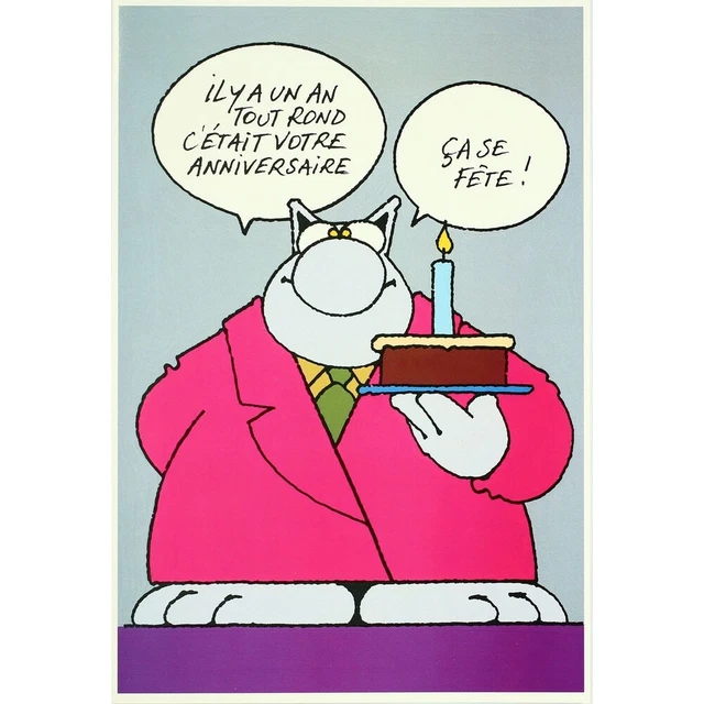 CARTE DE VŒUX XL Geluck Le Chat: votre anniversaire, ça se fête ...