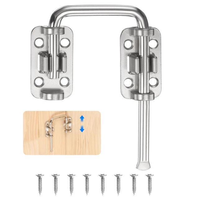 SLIDING DOOR LOOP Lock Latch, 2.42" Flexible Latch Hook Lock, Silver £ ...