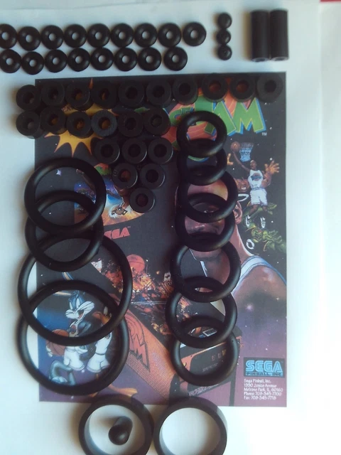 FLIPPER SEGA-SPACE JAM -Kit Elastiques Noir-Pinball Rubber Kit EUR 41 ...