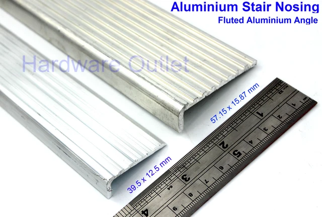 ALUMINIUM STAIR NOSING FLUTED ANGLE Anti Slip Edging for Stairs Steps £ ...