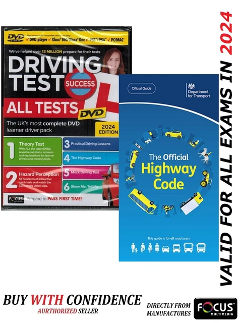 DRIVING THEORY TEST valid 2024 & Hazard CD Rom DVD & Highway Code Book ...