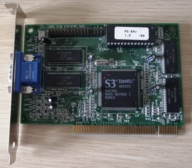 STB SYSTEMS S3 Trio64V+ 2Mb PCI VGA Graphics Card 1280x1024 ...