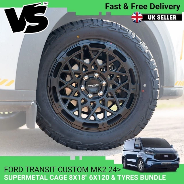 FORD TRANSIT CUSTOM Mk2 Supermetal Cage Matte Black 6X120 Alloy Wheels & Tyres £1,522.99 ...