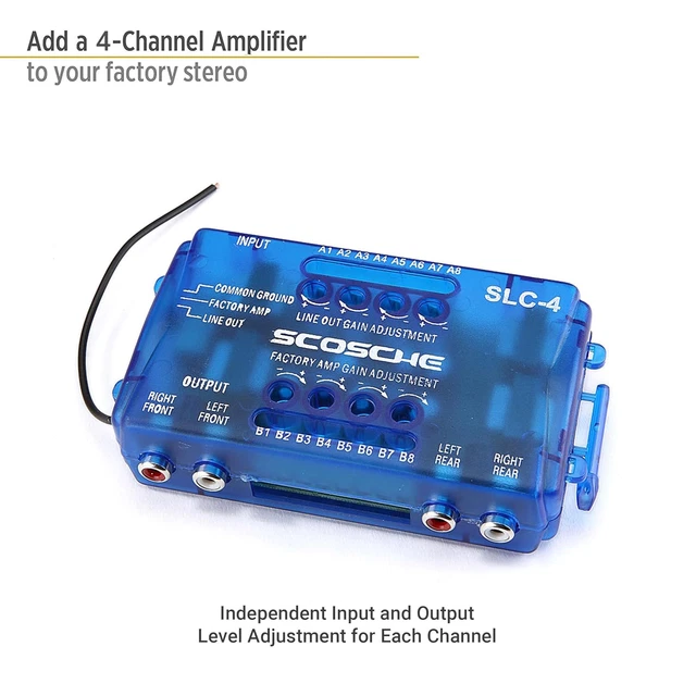 SCOSCHE SLC4 LINE Output Converter/Oem Premium Amplifier Adapter - 4CH ...