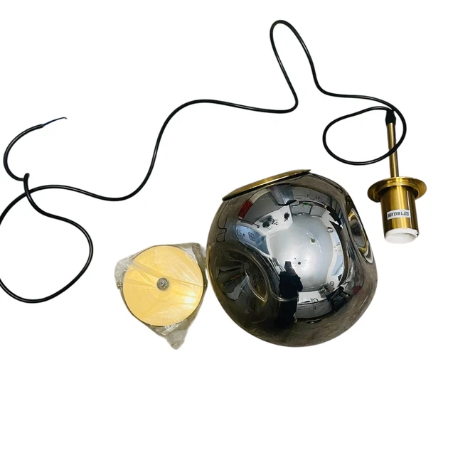 SMOKED GLASS PUMMELLED Shade Pendant Ceiling Brass Hanging Kitchen ...