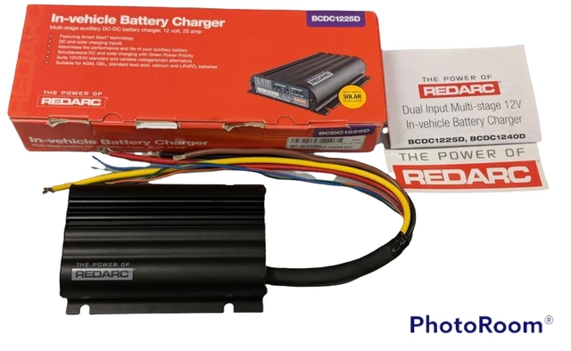 REDARC BCDC1225D 12V Dual Input 25A In-Vehicle DC to DC Battery Charger ...