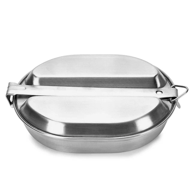 FRYING PAN CAMPING Kit Military Outdoor Pan Stainless steel Travel Hot ...