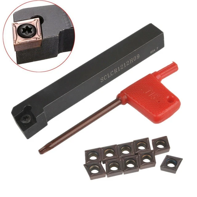 COUPE-OUTIL TOUR HAUTE précision SCLCR1212H09 avec 10 inserts en carbure inclus EUR 27,62 ...