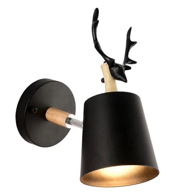 DEER HEAD WALL Light Baby Bedside Lamp Without Bulb Bedroom Ornamental ...