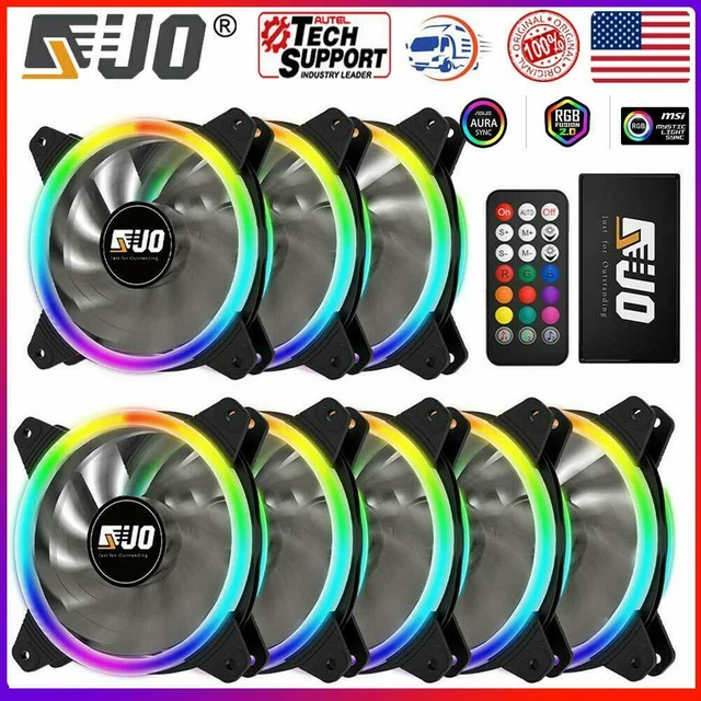 120MM ADDRESSABLE ARGB LED PC Computer Case Cooler Fan Speed Adjust ...