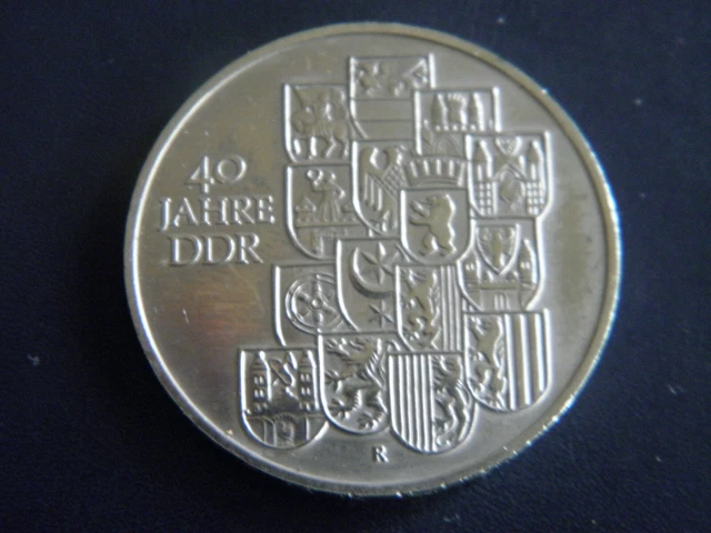 1989 EAST GERMAN DDR 10 Mark Coin-40 years of East German Government ...