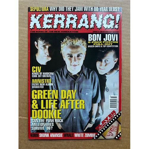 GREEN DAY KERRANG No.580 Magazine January 20 1996 - Green Day Cover ...