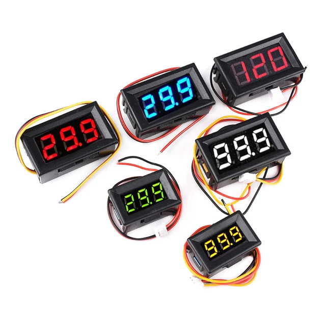0.36& 0.56'' 2/3WIRE DC 0-120V Voltmeter LED Panel 3-Digit Display ...