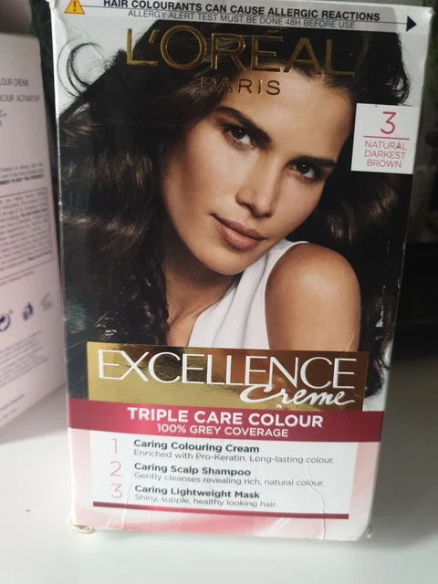 Loreal Paris Excellence Creme Permanent Hair Dye 3 Natural Darkest