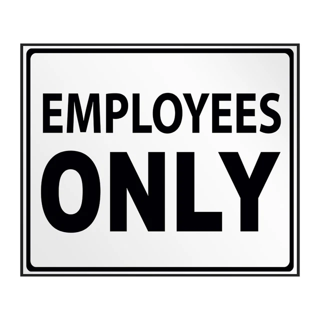 INDUSTRIAL DECALS HORIZONTAL Vinyl Stickers Employees Only Sign ...